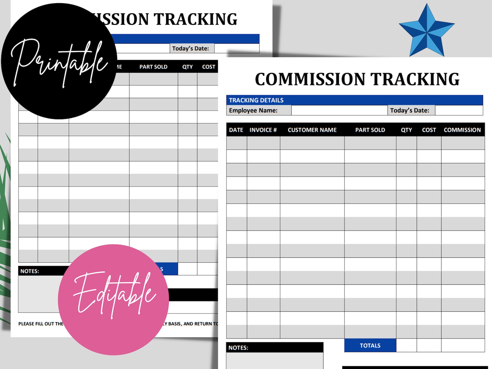 Employee Commission Tracker - HR Payroll Word Template - Etsy