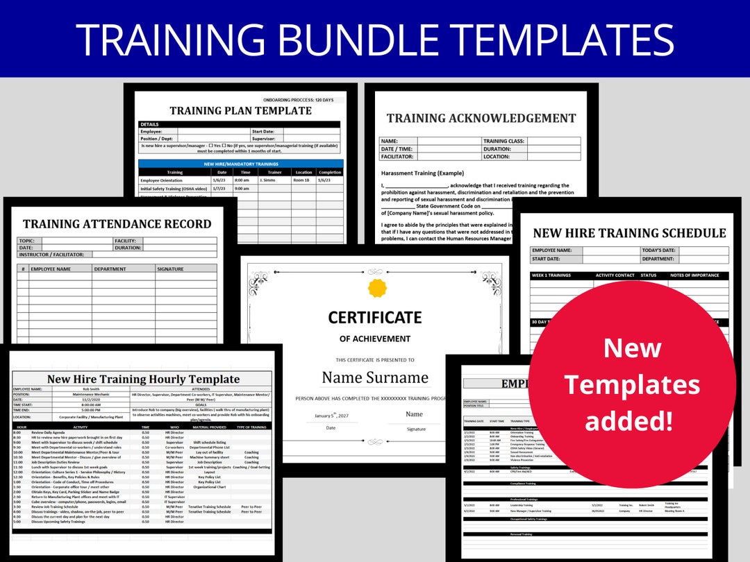 Employee Training Template Bundle | Training Plan Template & Checklist ...