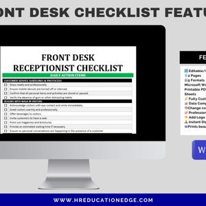 Receptionist Training Checklist: Front Desk Customer Service (word ...