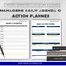 Manager's Daily Agenda & Action Planner: Editable HR Template (digital ...