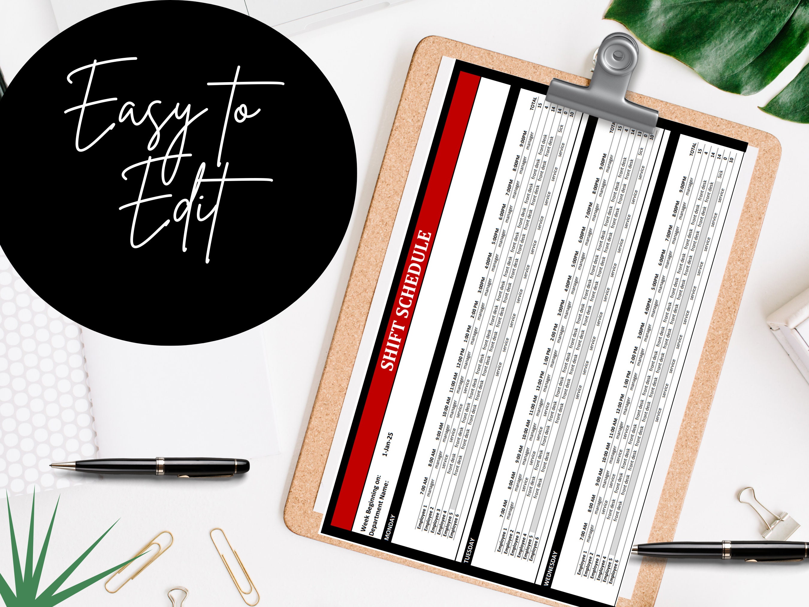 Employee Shift Schedule, Work Shift Schedule Planner, Staff Scheduling ...