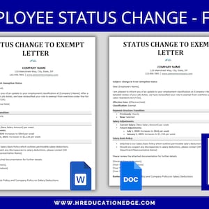 Employee Status Change Template - Etsy
