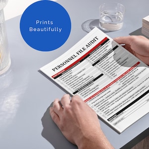 Personnel File Audit Checklist: HR Compliance Template (word, Excel ...