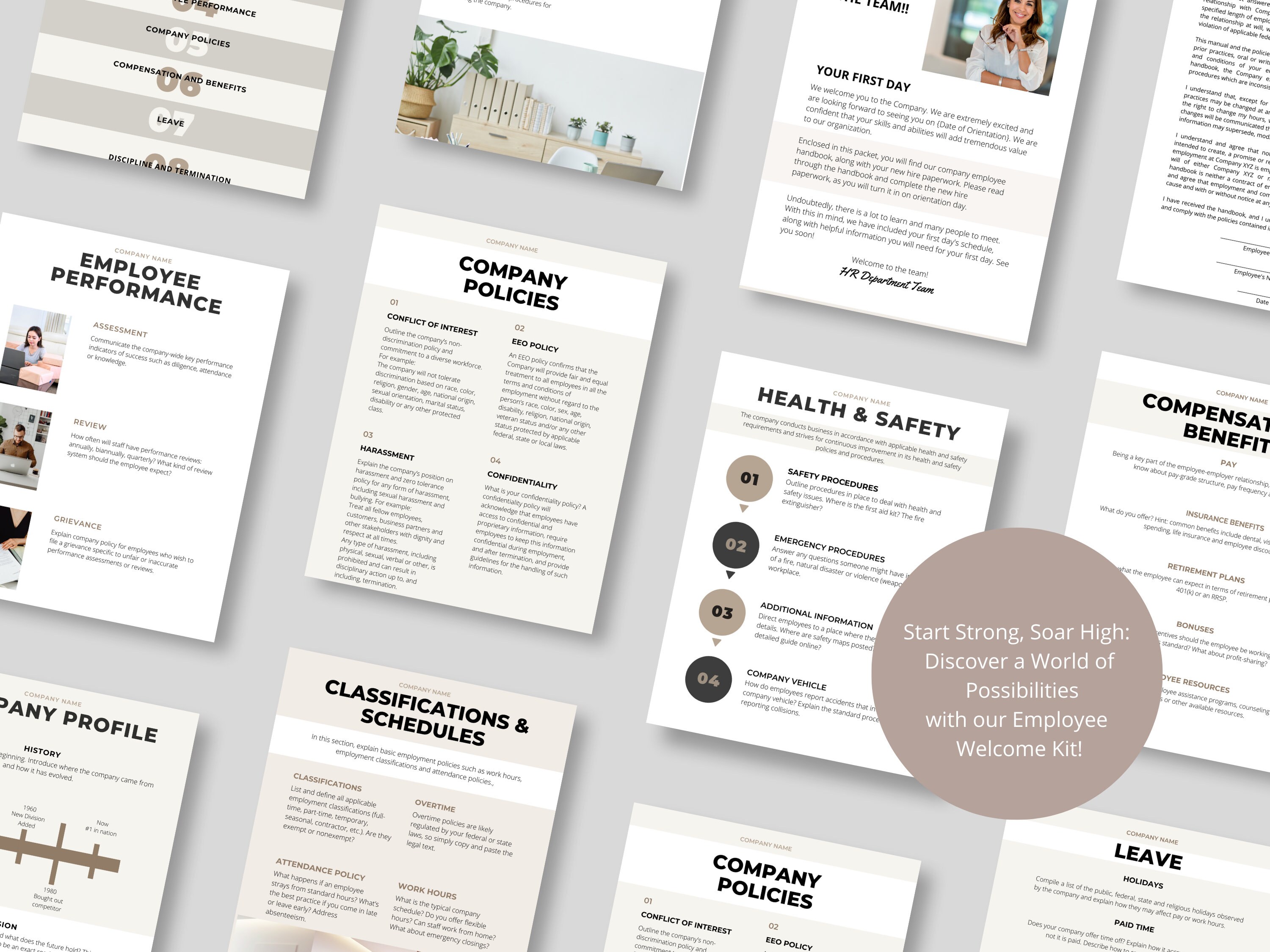 Editable New Hire Welcome Kit: Employee Onboarding Handbook (canva ...