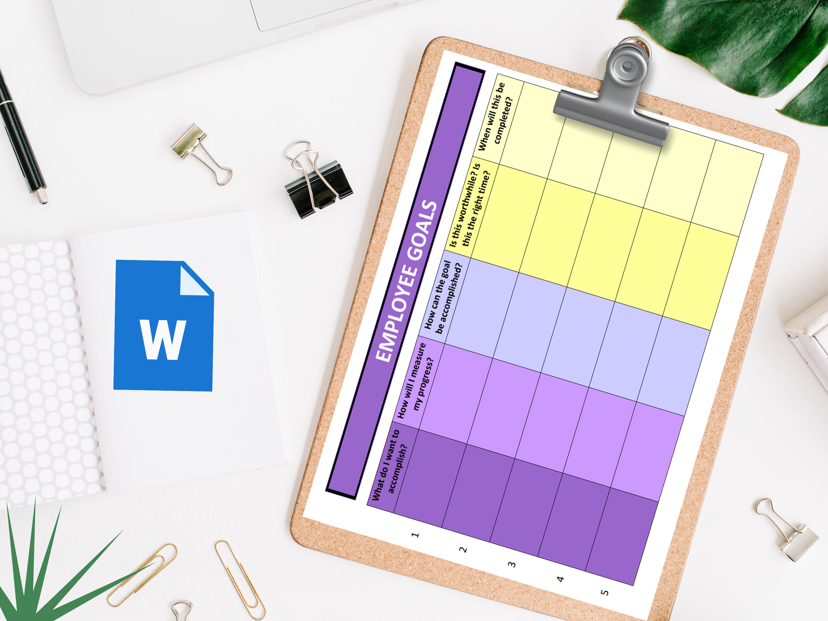 Employee Goals Template: SMART HR Form (editable Word) - Etsy
