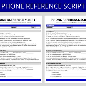 Employee Reference Phone Script - HR Template for Job Recommendations ...