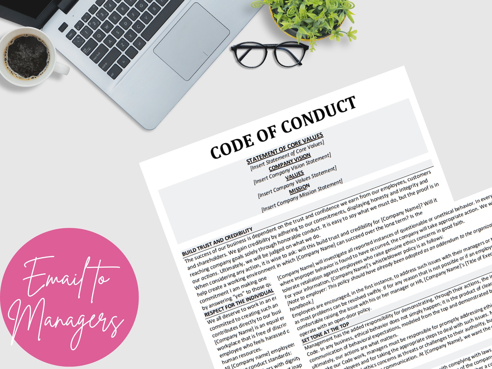 Employee Code of Conduct Policy HR Business Procedures Template - Etsy