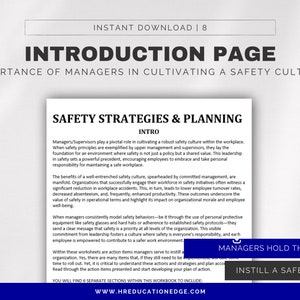 Safety First Leadership Worksheets: Manager Safety Strategies W/action ...
