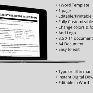 Safety Corrective Action Template: OSHA Compliance (digital Download ...