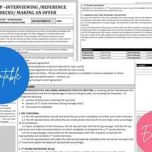 Interviewing & Offer SOP Template | Standard Operating Procedure | HR ...