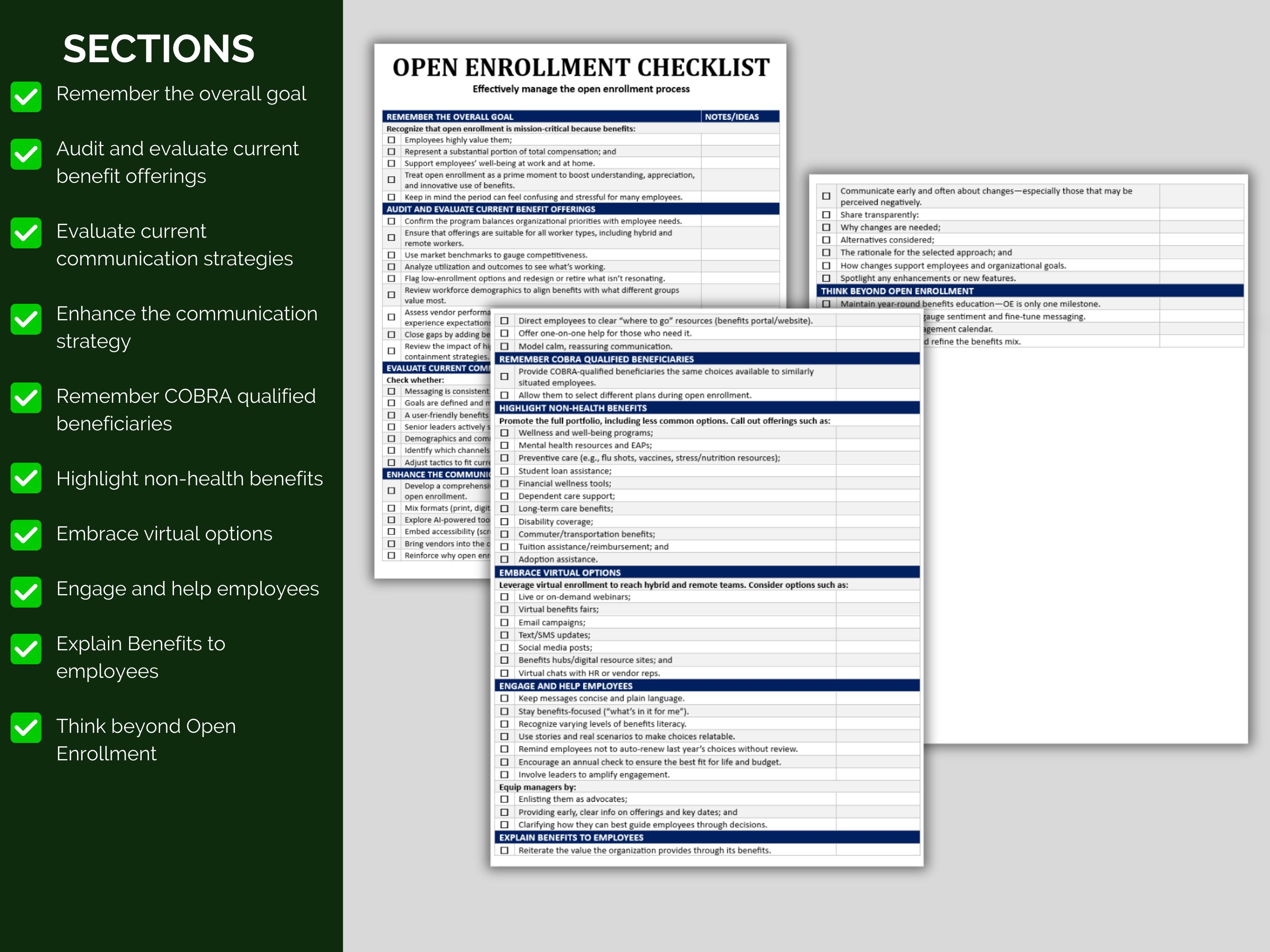 Open Enrollment Checklist: HR Employee Benefits Enrollment Process ...