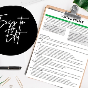 Visitor Policy | HR Templates | Human Resources Form | Employee ...