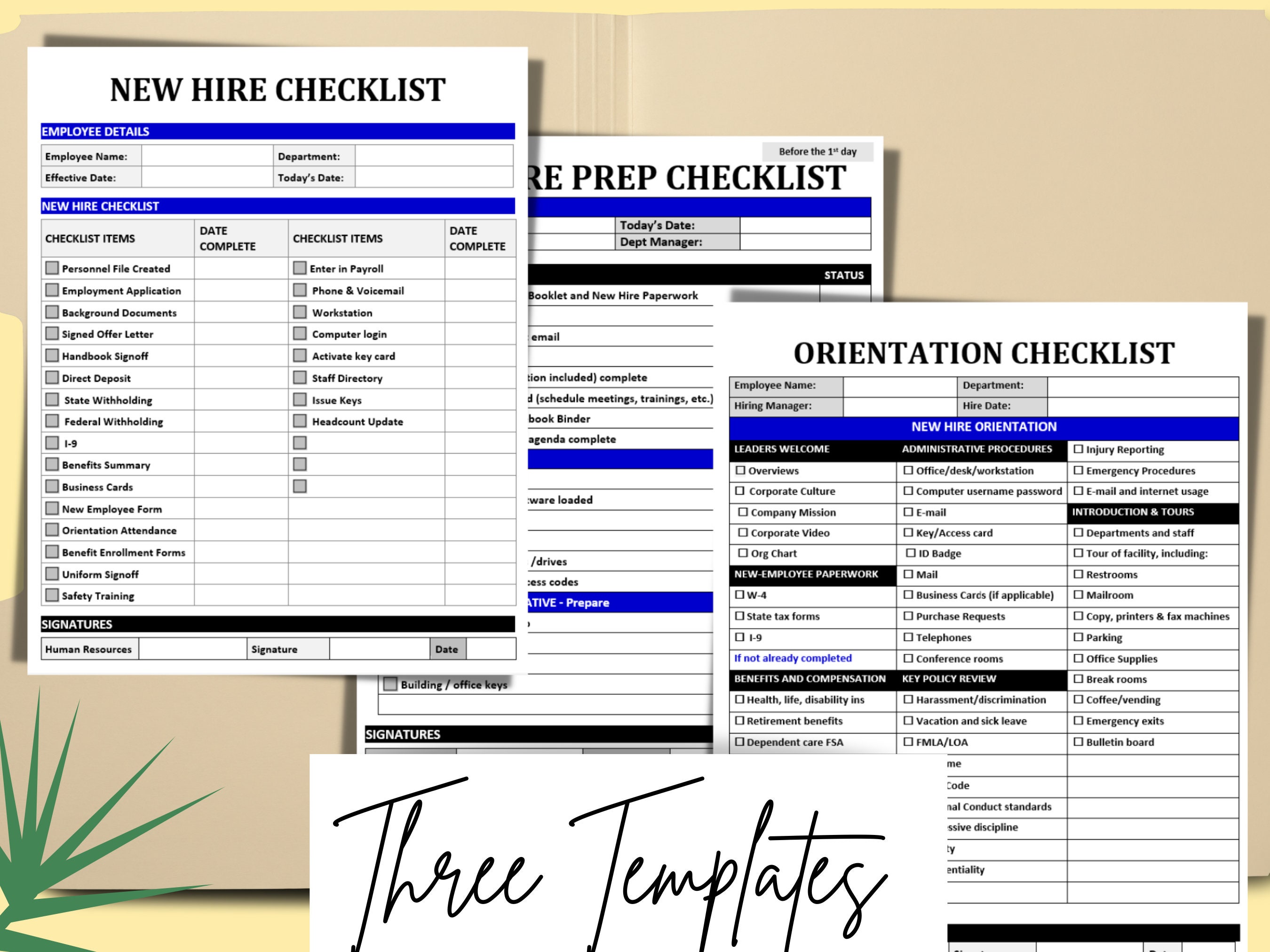 Onboarding Checklist Templates New Hire Employee Checklists - Etsy