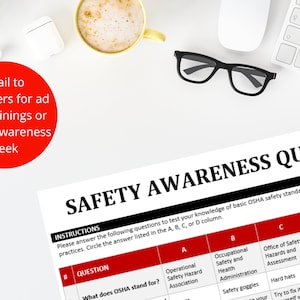 OSHA Safety Quiz: Employee Workplace Training (digital Download) - Etsy