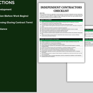 Independent Contractor Checklist | Editable Document | HR Template ...