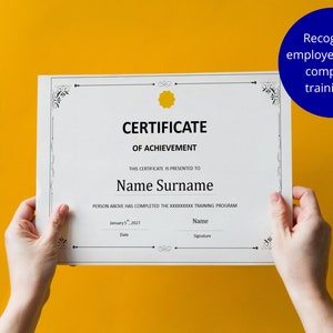 Employee Training Certificate | MS Editable Word | HR Template ...