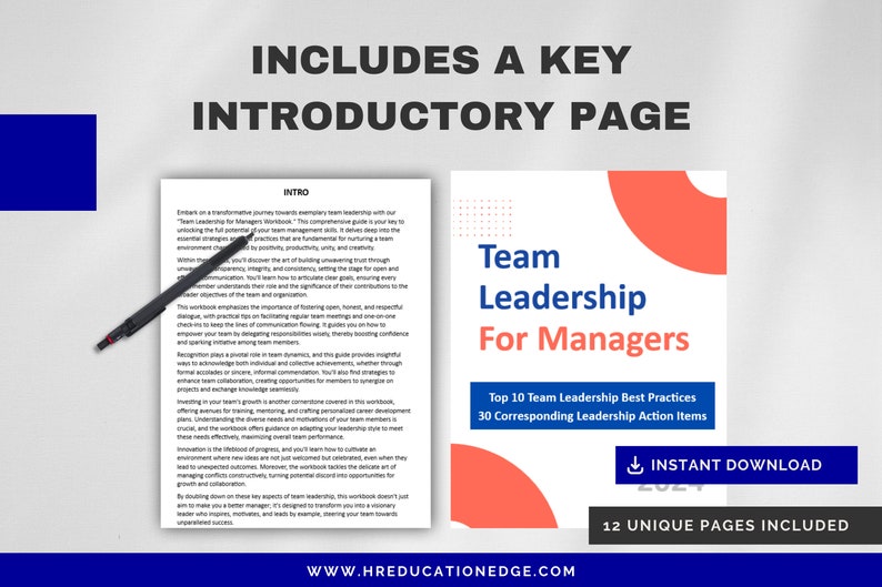 Team Leadership Workbook for Managers: HR Training (digital Download ...