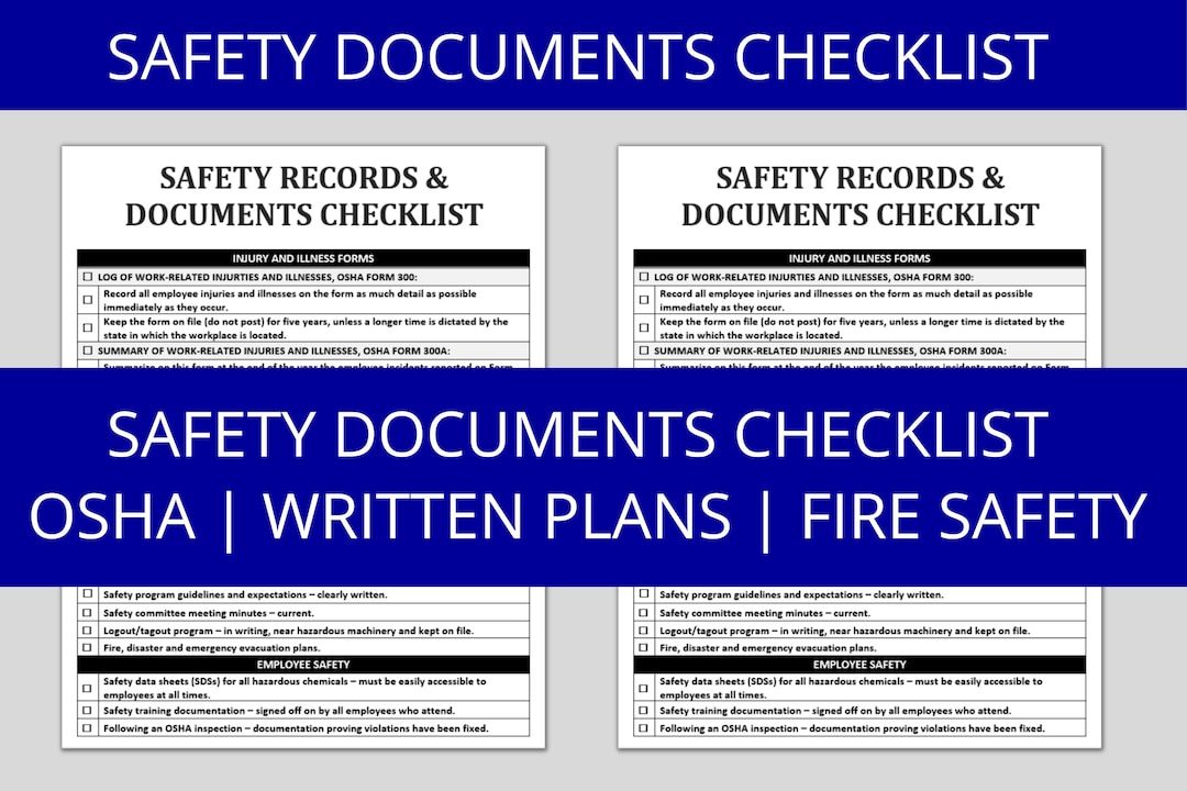 Safety Checklist: Audit Programs, Employee Training Incident Reports ...