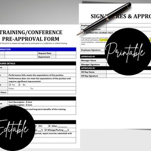 HR Pre-approval Form for Employee Training and Conferences - Etsy
