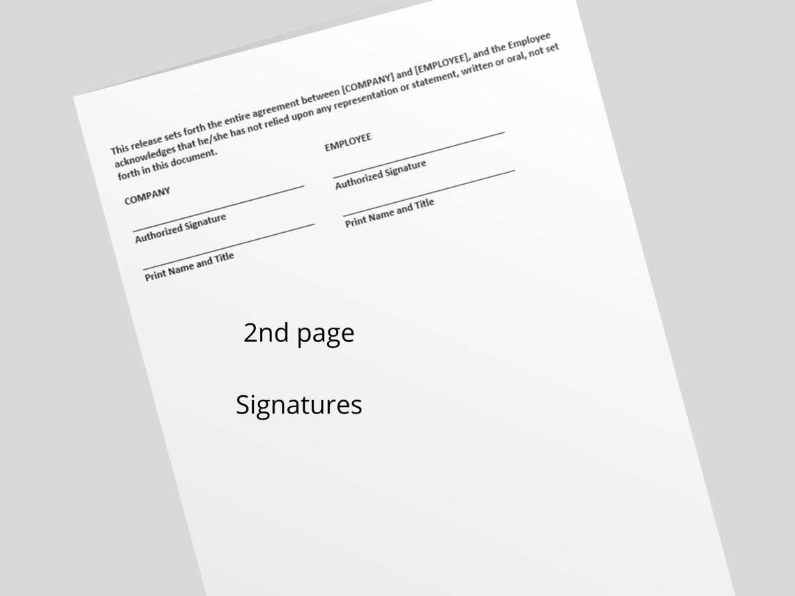 Employee Reference Release: MS Editable Word | HR Template | Human ...