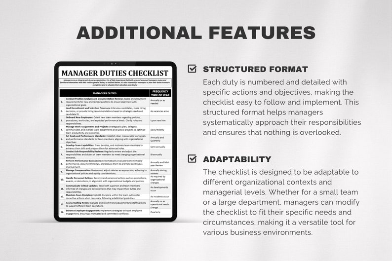 Managerial Checklist: HR & Leadership Tasks (digital Download) - Etsy