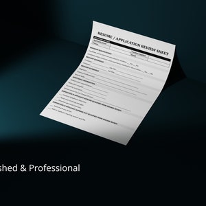 Employee Application Resume Review Form: HR Template (digital Download ...