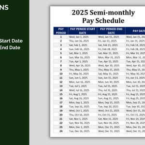 2025 Semimonthly Pay Schedule: HR Template (digital Download) - Etsy