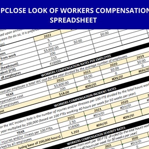 Workers Compensation Rates Calculator | HR Excel Template W/ Formulas ...