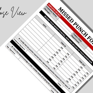 Missed Punch Form: Editable HR Template for Payroll (8.5x11 & A4) - Etsy