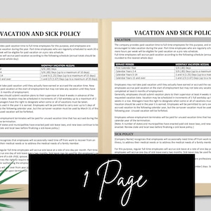 Vacation and Sick Policy Template | MS Editable Word | HR Policies - Etsy