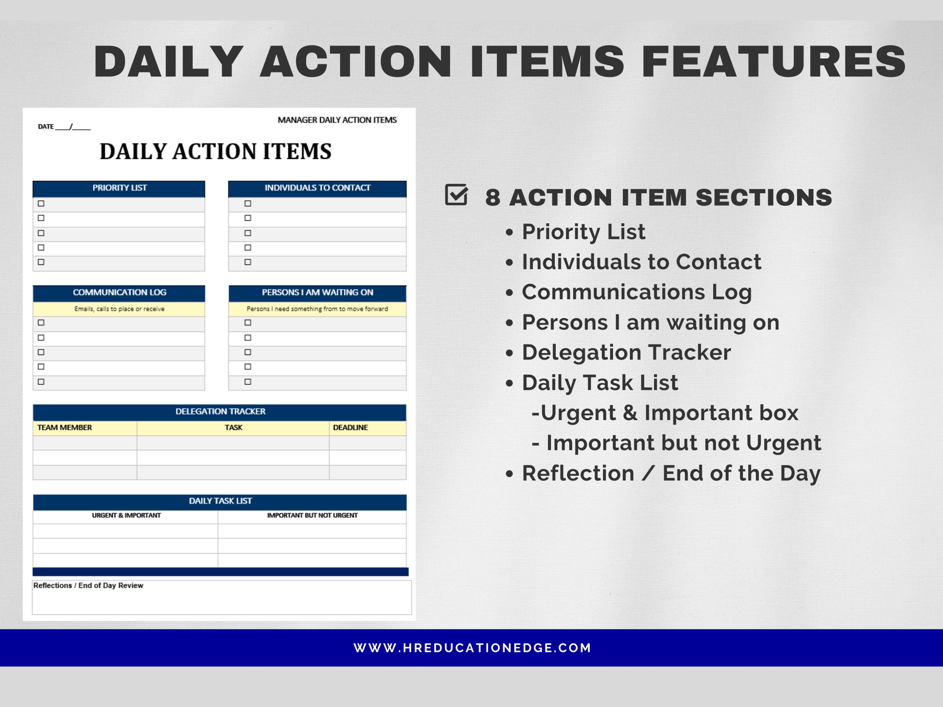 Manager's Daily Agenda & Action Planner: Supervisory Hourly Schedule ...