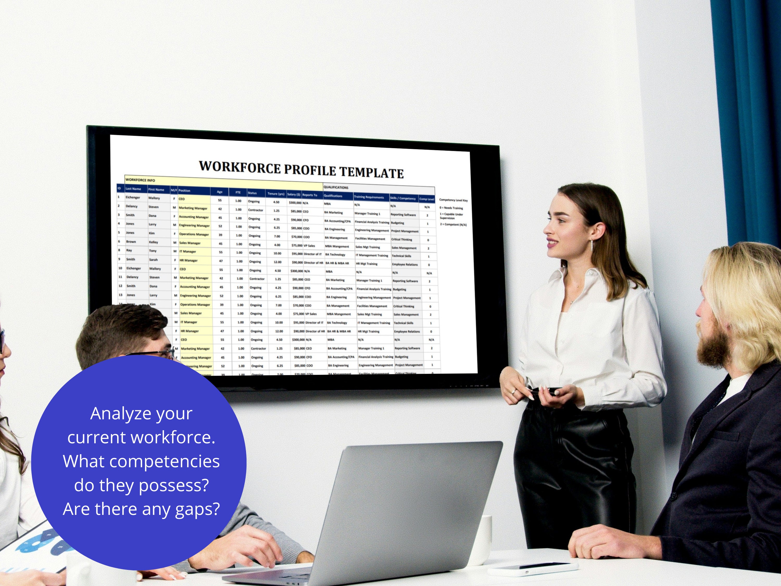 Workforce Profile Template: Excel HR Spreadsheet for Talent Gap ...