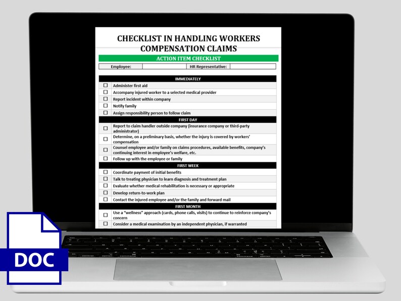 Comprehensive Workers' Comp Claims Checklist: Immediate to Ongoing ... Comprehensive Workers' Comp Claims Checklist: Immediate to Ongoing ...