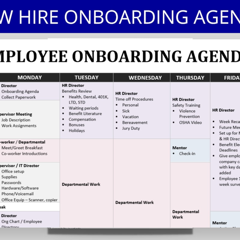 Onboarding Agenda - Etsy