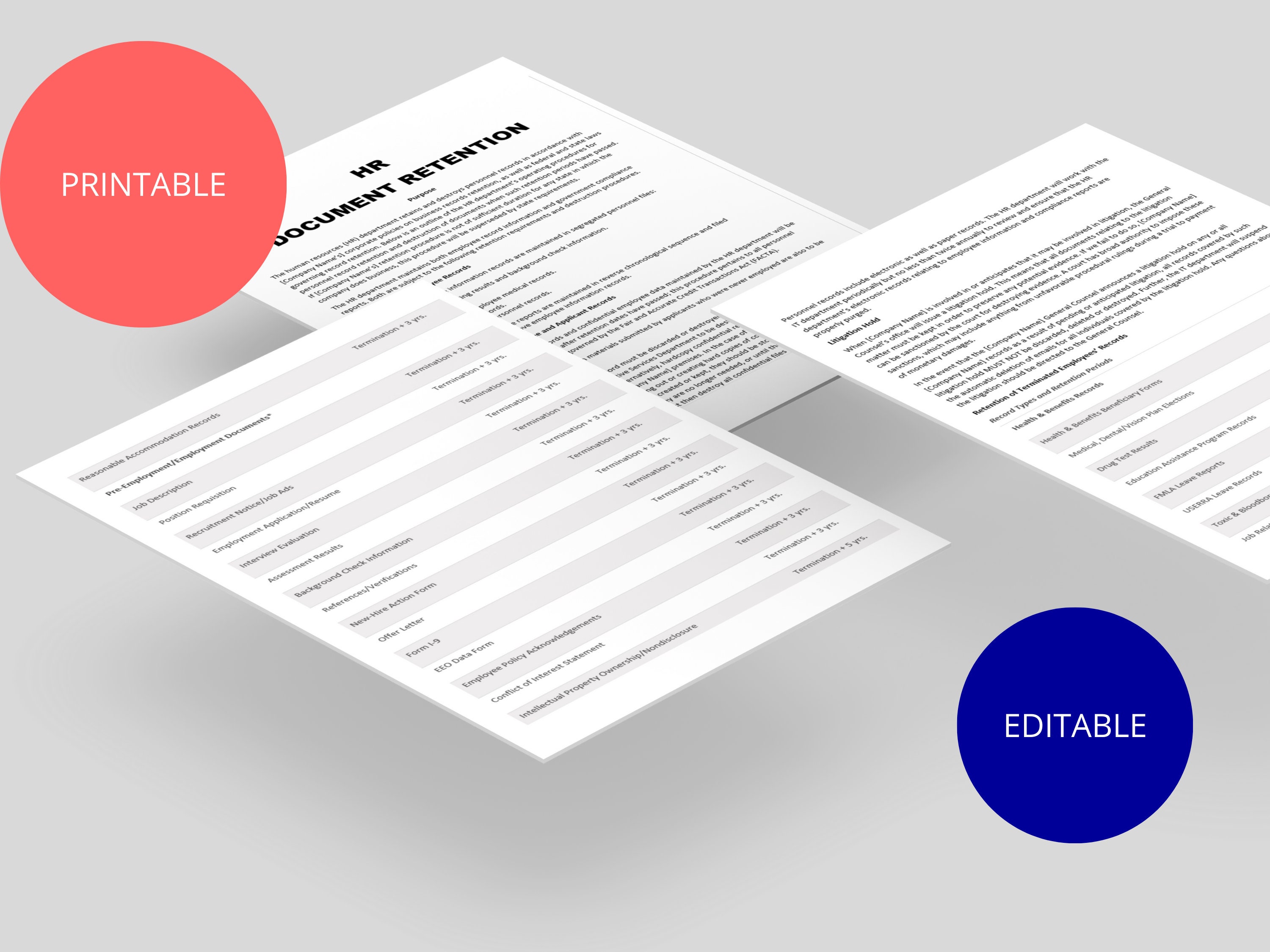 Employee Document Retention Policy: Guidelines for HR Record Management ...