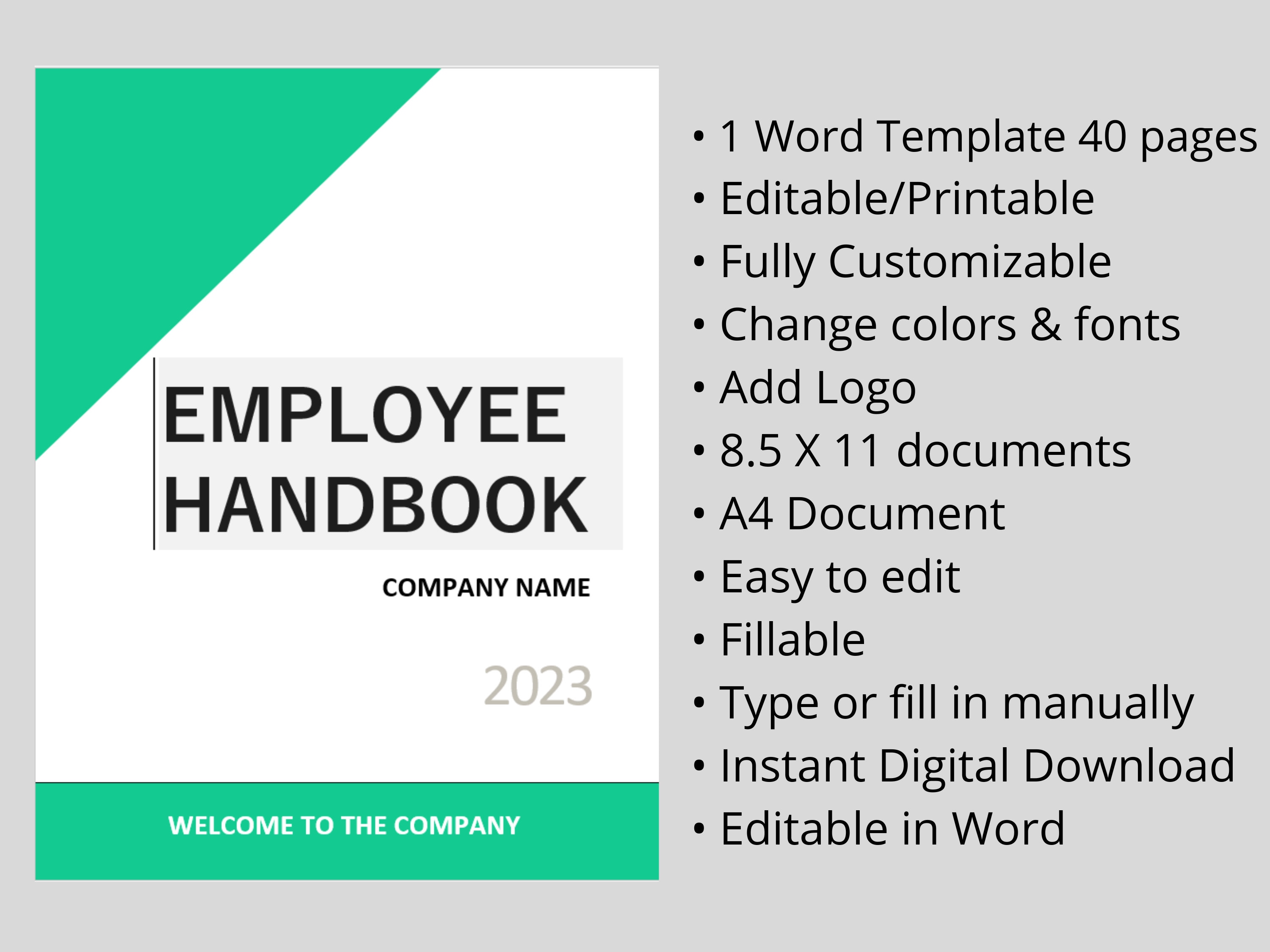 Cover Sheet For Employee Handbook