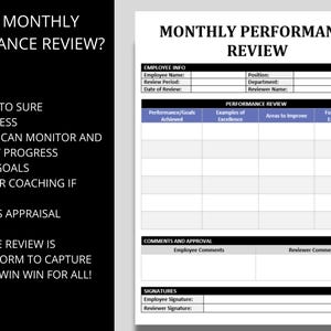 Performance Review Template Monthly | Employee Feedback, Goals ...