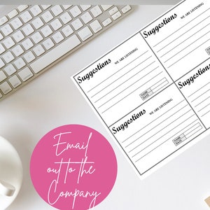 Employee Suggestion Box Sign and Cards: HR Template (digital Download ...