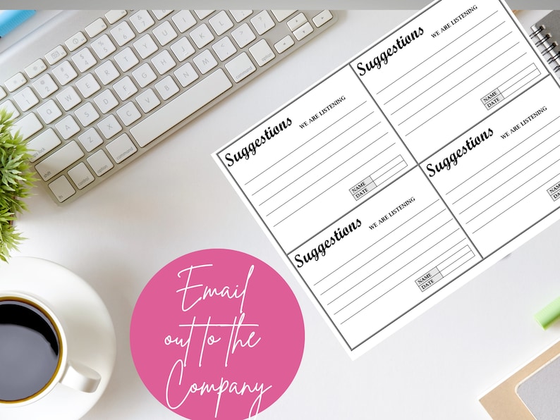 Employee Suggestion Box Sign and Cards: HR Template (digital Download ...