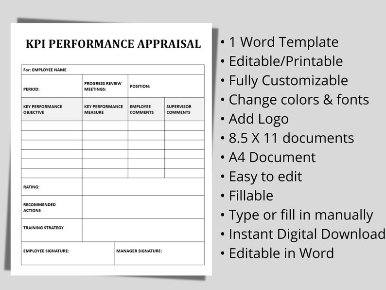 KPI Performance Appraisal: Employee Performance Periodic Objectives ...
