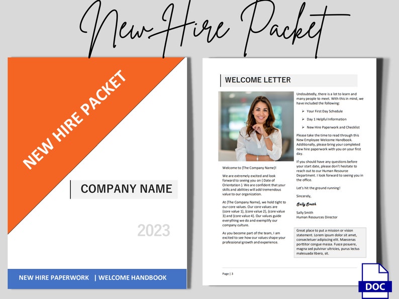 Complete New Hire Packet & Employee Welcome Handbook - Etsy