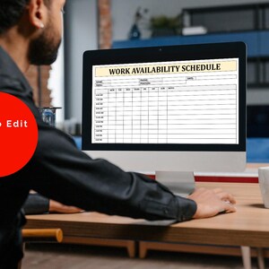 Employee Availability Form: Weekly & Hourly Schedule Template | Work Availability Sheet - Etsy