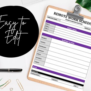 Remote Work Schedule Template | HR Templates | Human Resources Forms ...
