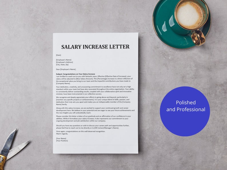Salary Increase Letter Template: HR Form, Employee Compensation ...