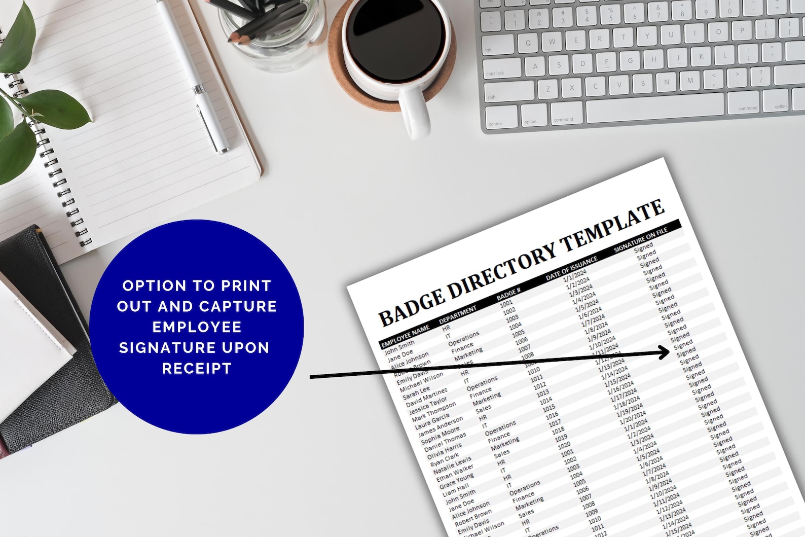 Employee Badge Tracker Template: HR Access ID Log (excel, Google Sheets ...