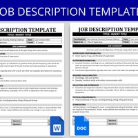 Job Description Template With Example, Job Ad Template With Example ...