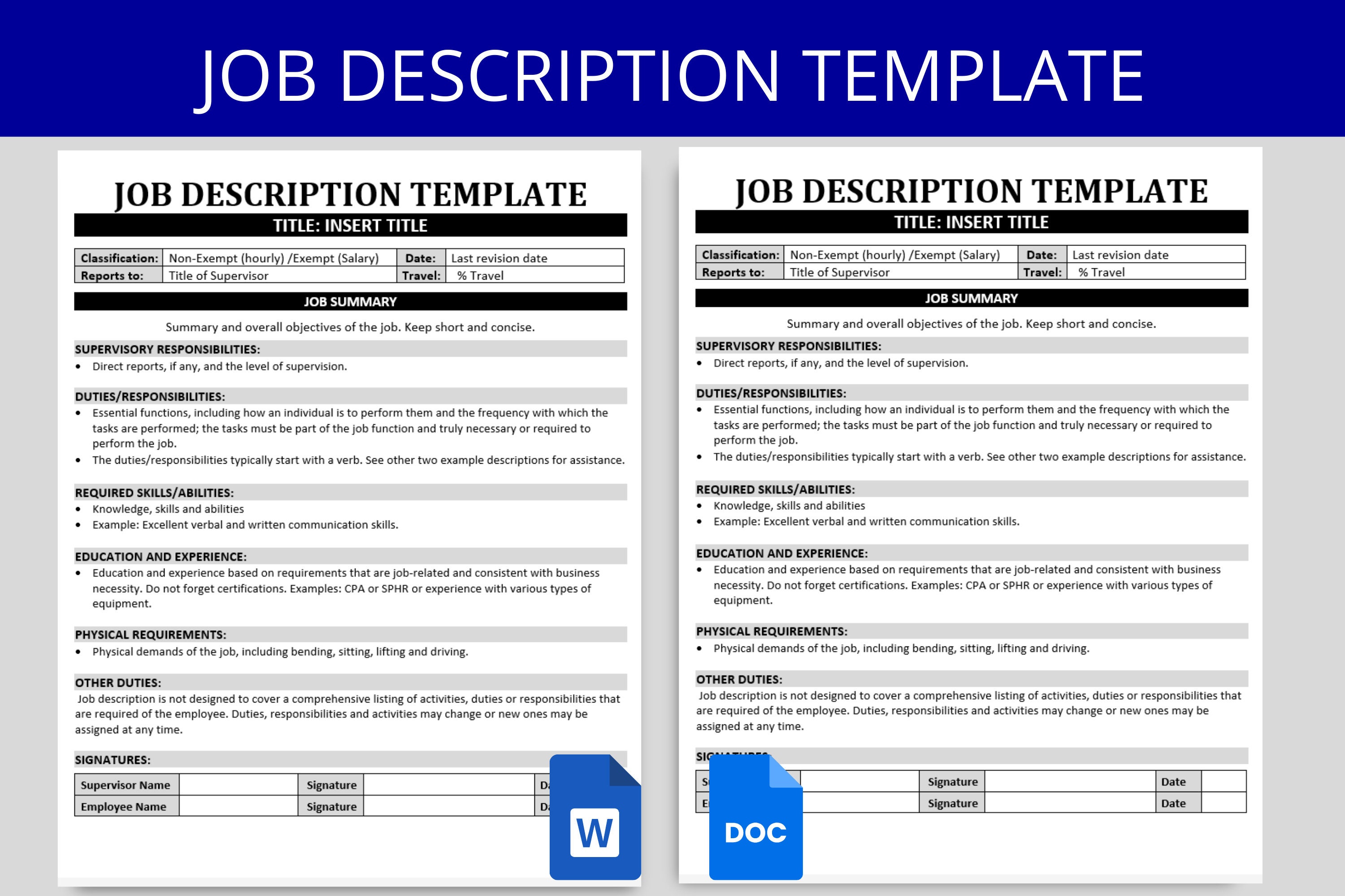 Job Description Word Template 20+ Free Word Resume Templates For 2025