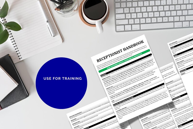 Receptionist Handbook Template: Front Desk Training Guide (word, Google ...