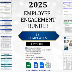 Employee Engagement HR Template Bundle: Editable Forms (digital ...