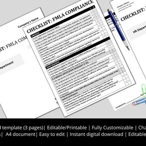 FMLA Compliance Checklist: Editable HR Template (digital Download) - Etsy